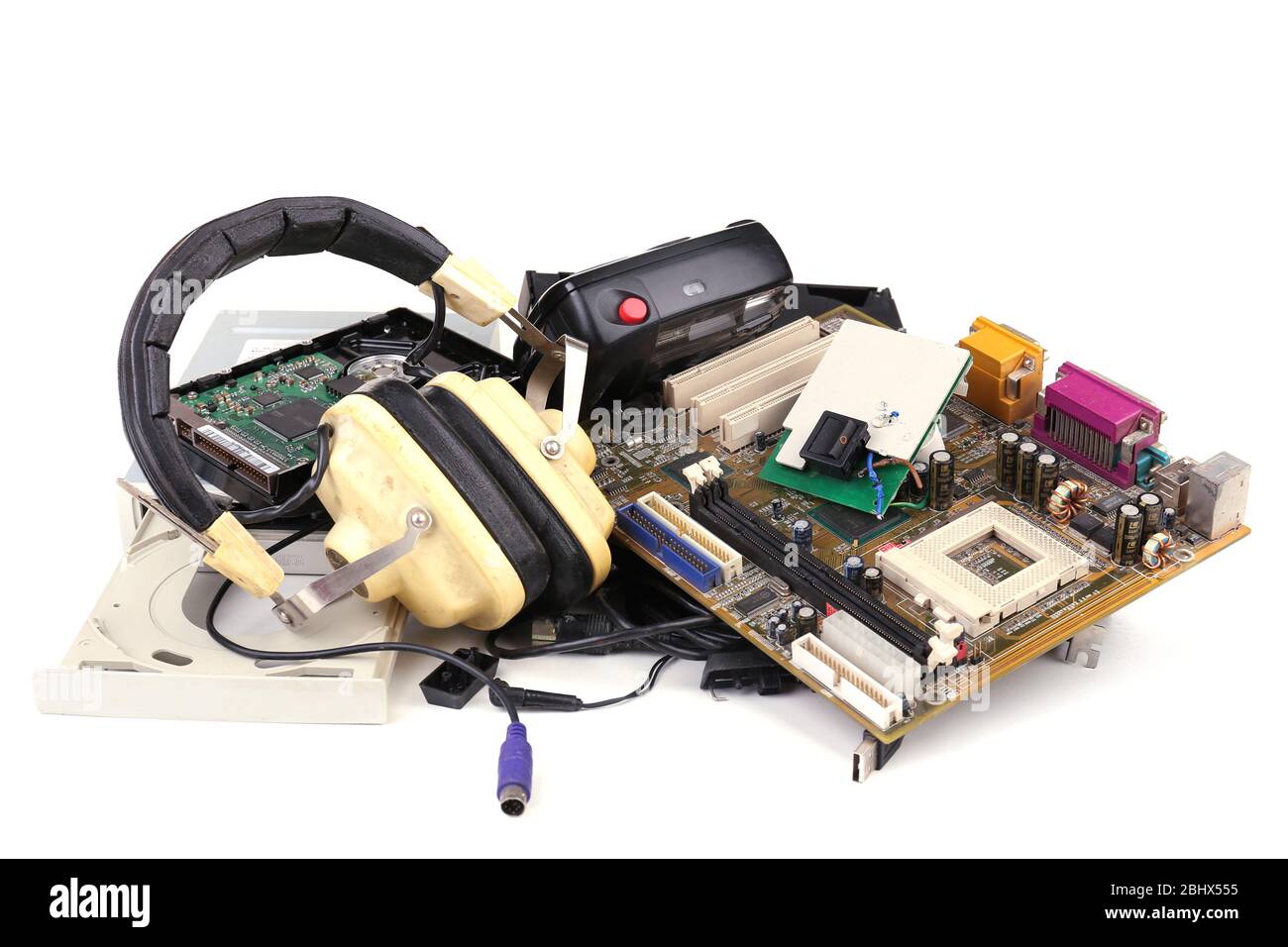 Old technology isolated on white Stock Photo - Alamy