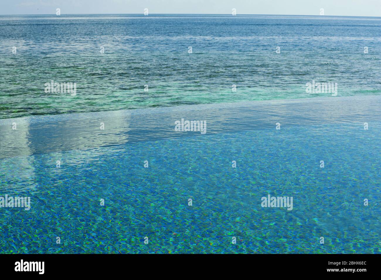 View of beautiful blue ocean water in resort Stock Photo - Alamy