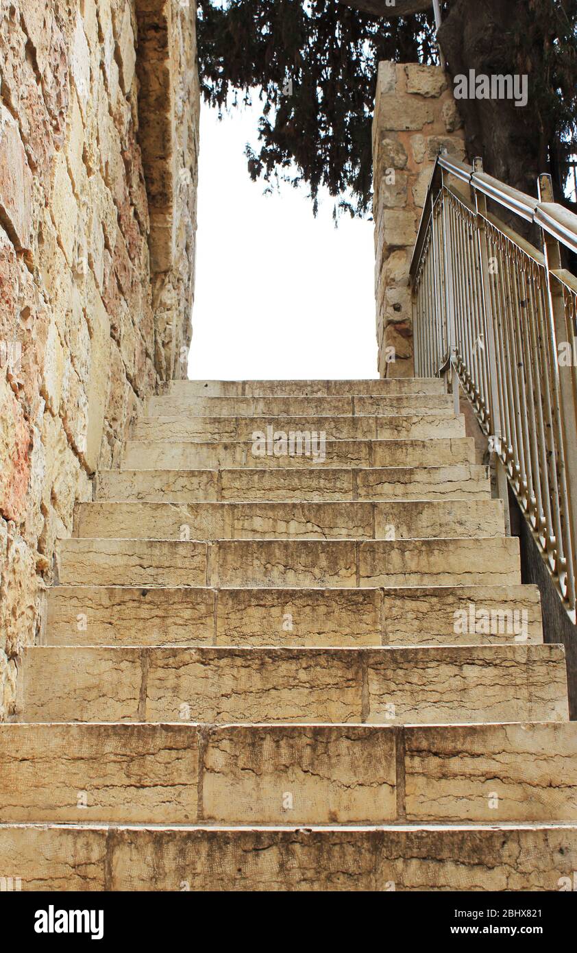 Old stone steps in Jerusalem Stock Photo - Alamy