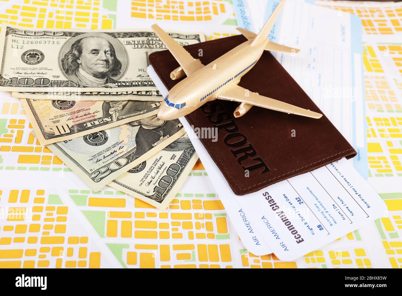 Airline tickets and documents, closeup Stock Photo - Alamy