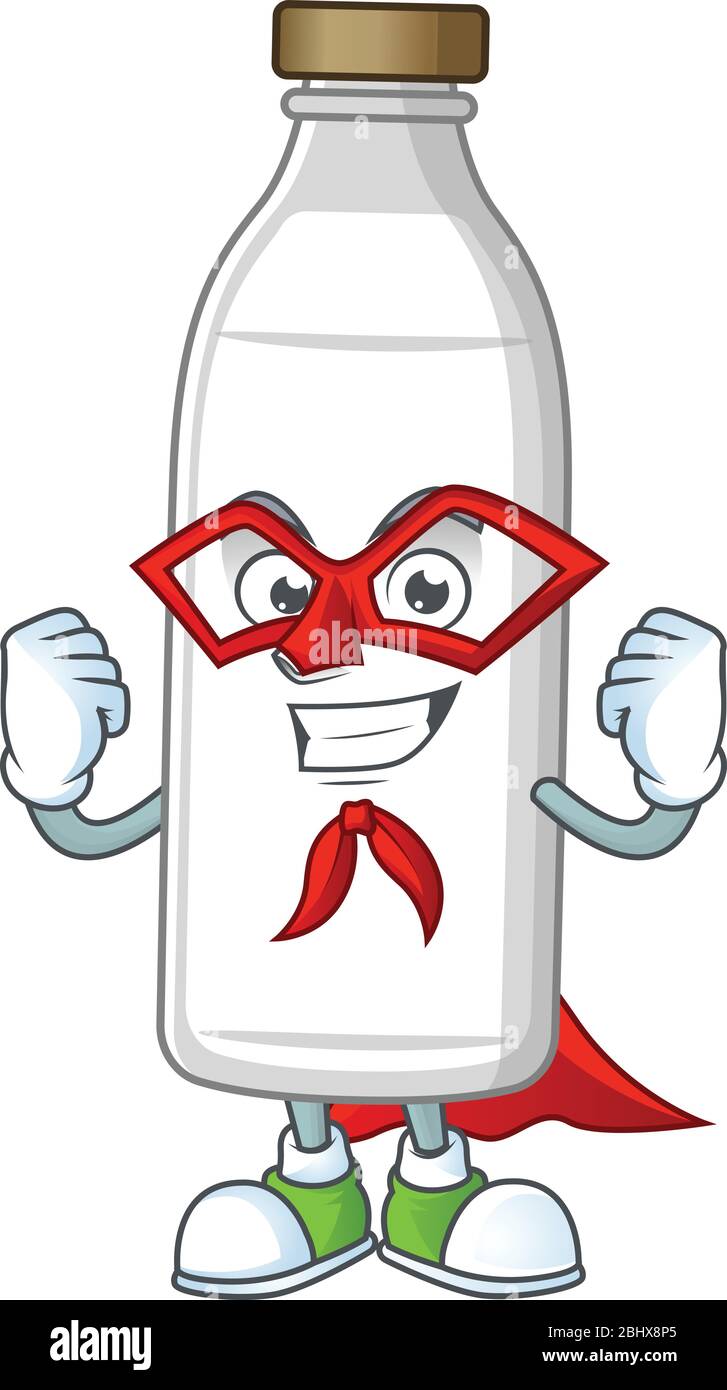 Cartoon illustration milk super hero Stock Vector Images - Alamy