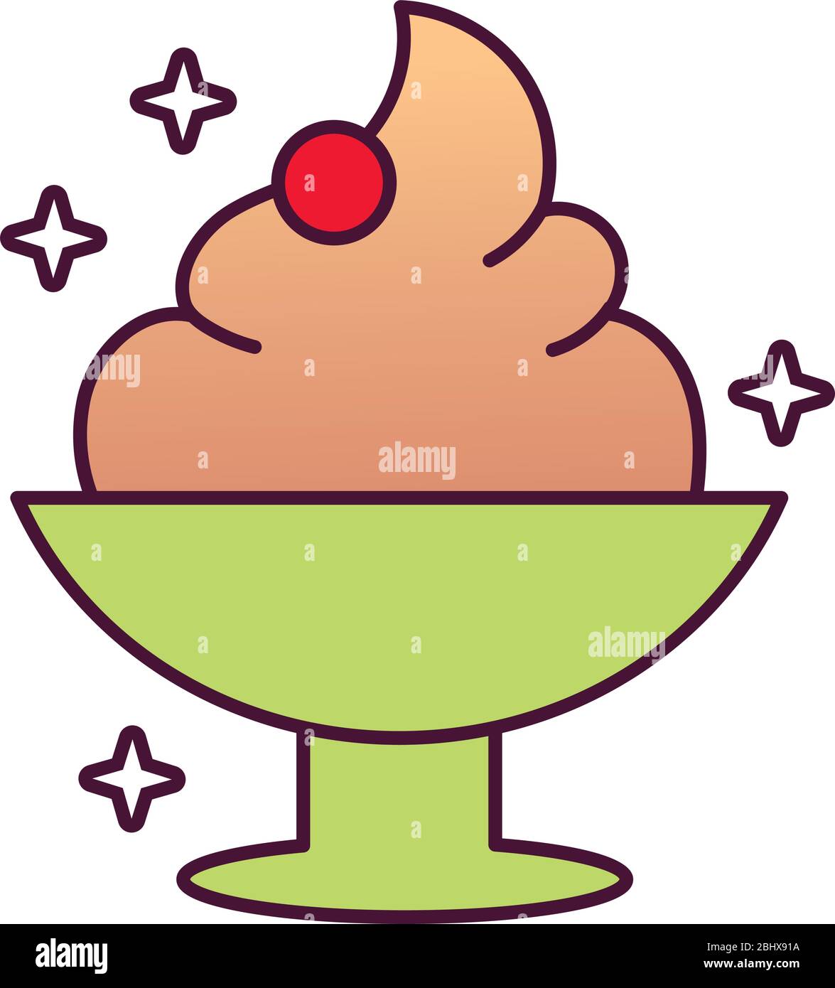 delicious ice cream detailed style icon Stock Vector Image & Art - Alamy