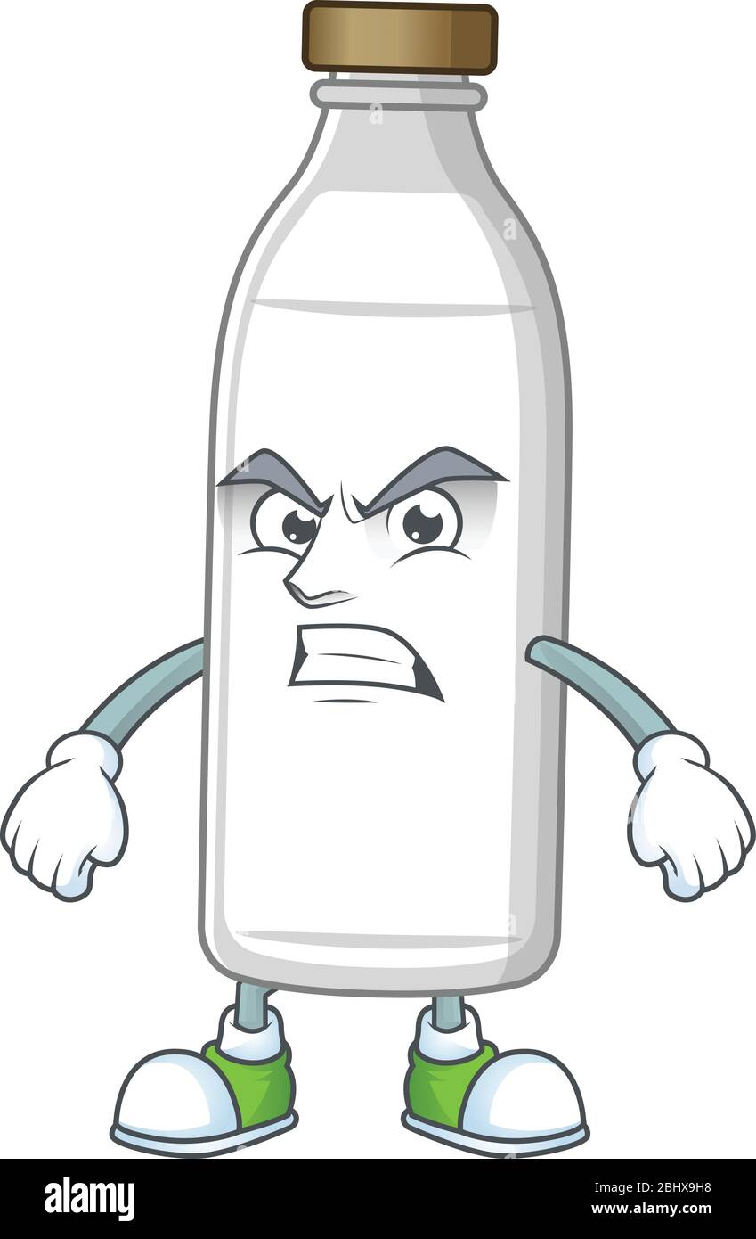 Mascot design style of milk bottle with angry face Stock Vector Image ...