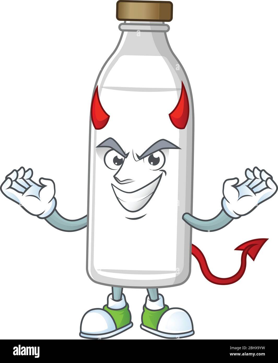 A picture of devil milk bottle cartoon character design Stock Vector ...