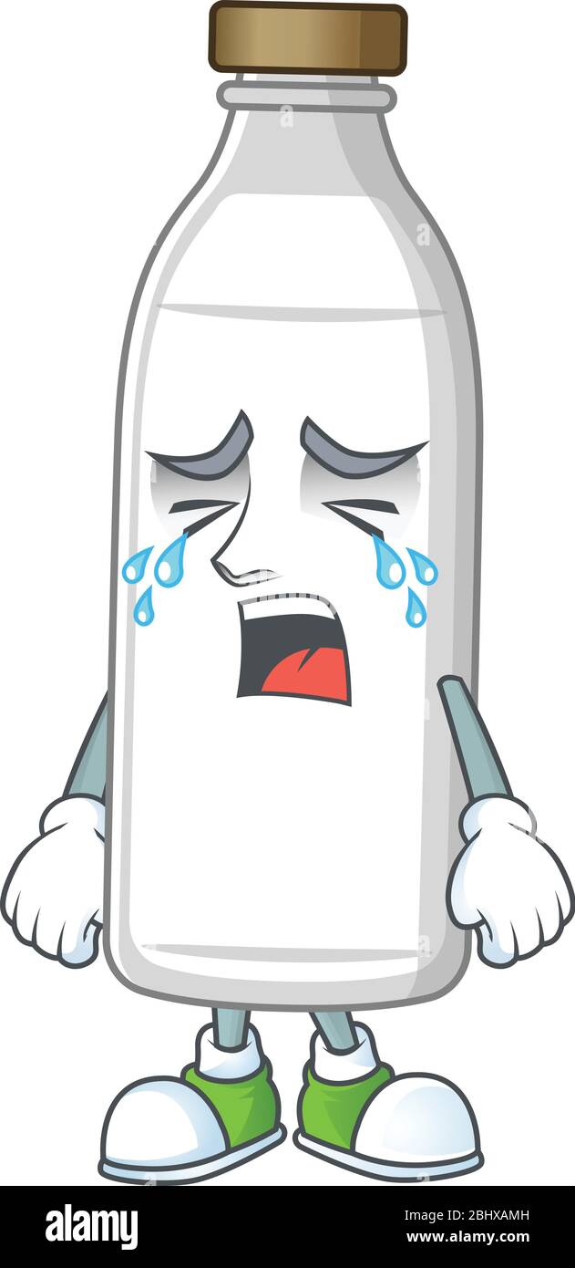 A weeping milk bottle cartoon character concept Stock Vector Image ...