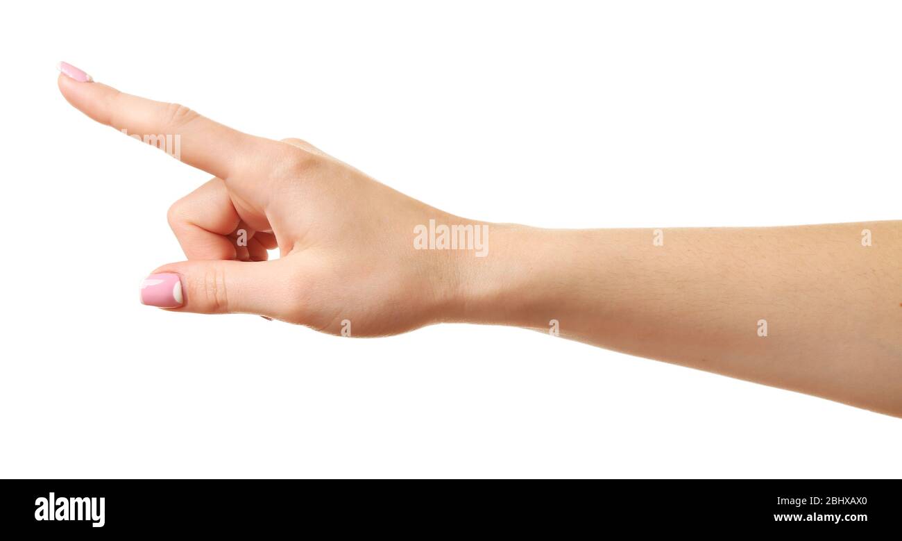 Female hand isolated on white Stock Photo - Alamy