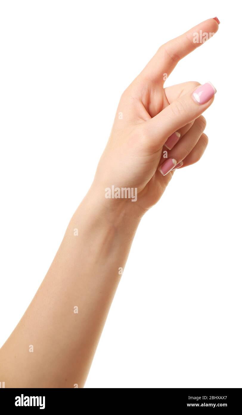 Female hand isolated on white Stock Photo - Alamy