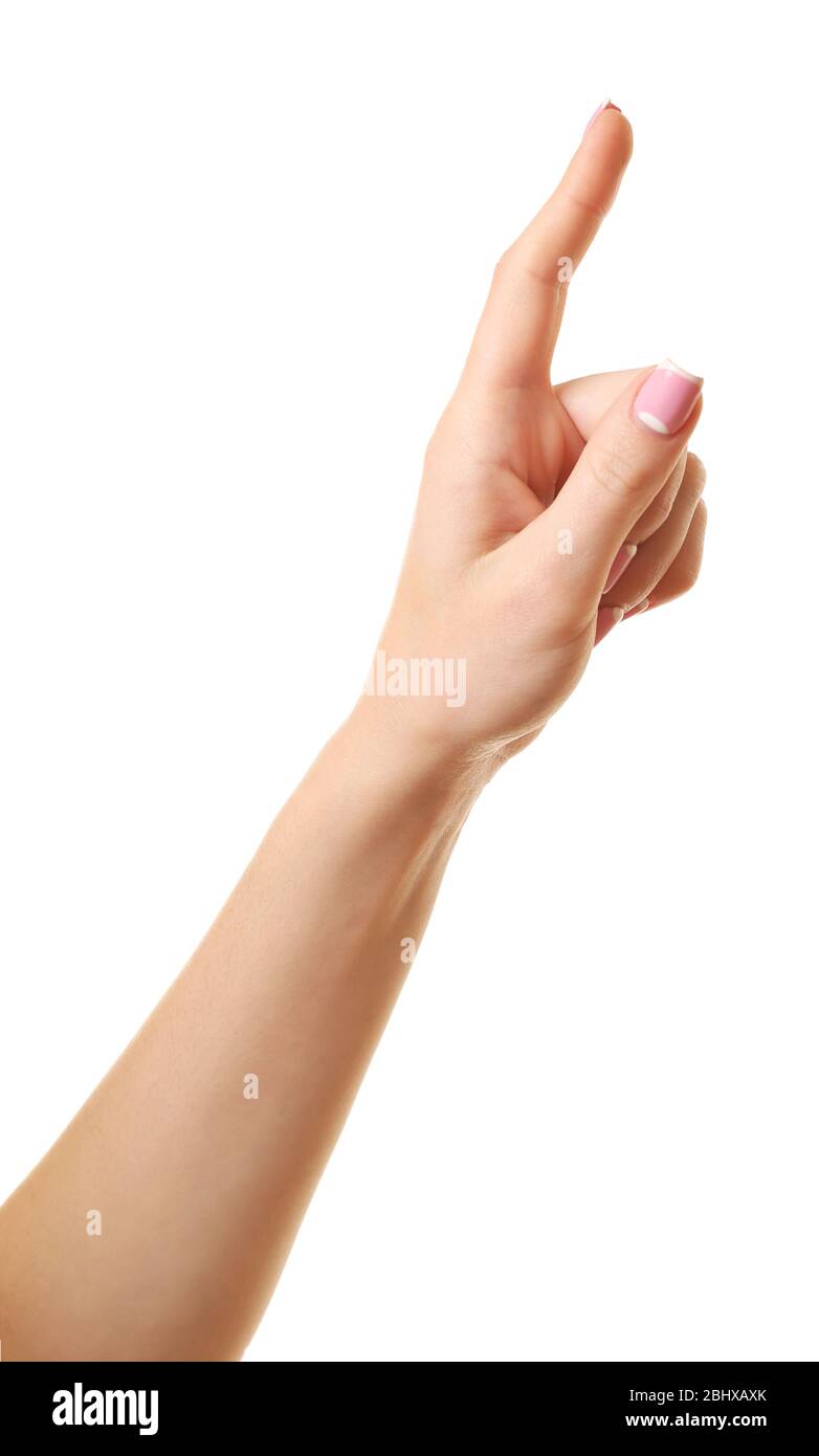 Female hand isolated on white Stock Photo - Alamy