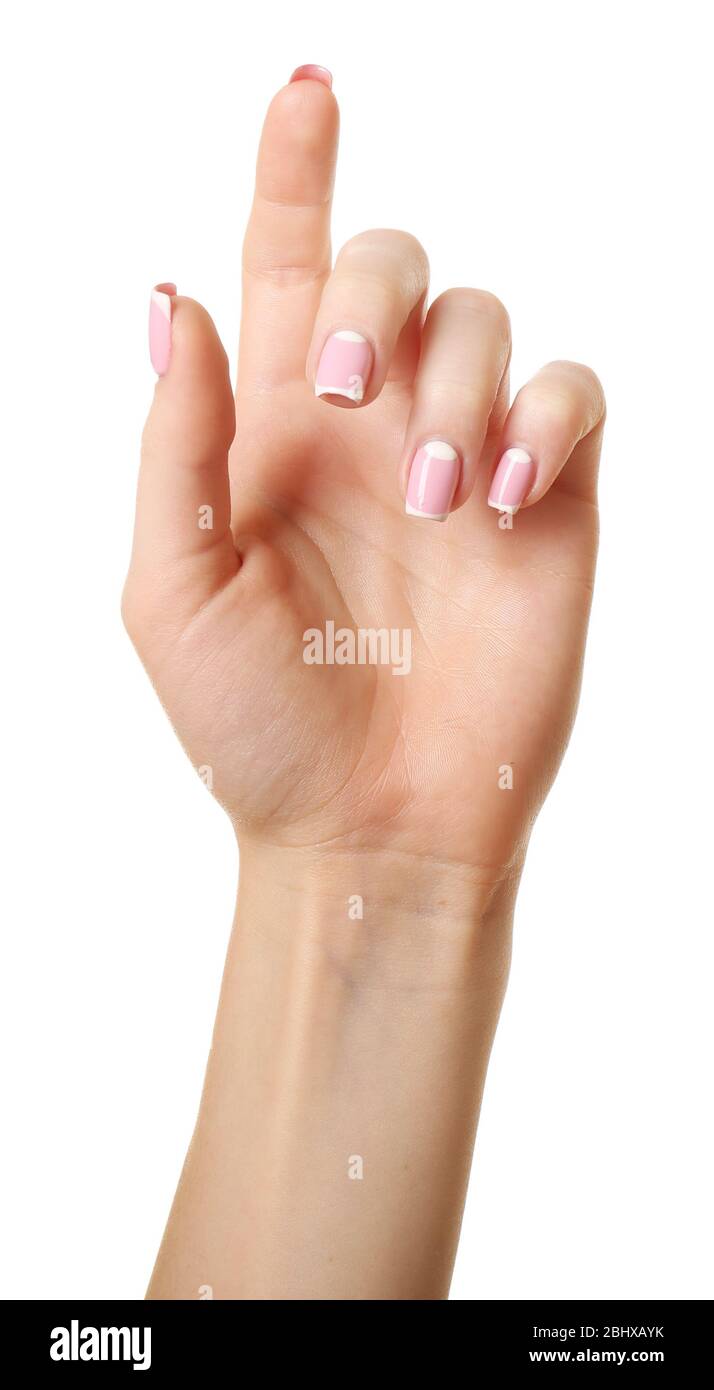 Female hand isolated on white Stock Photo - Alamy