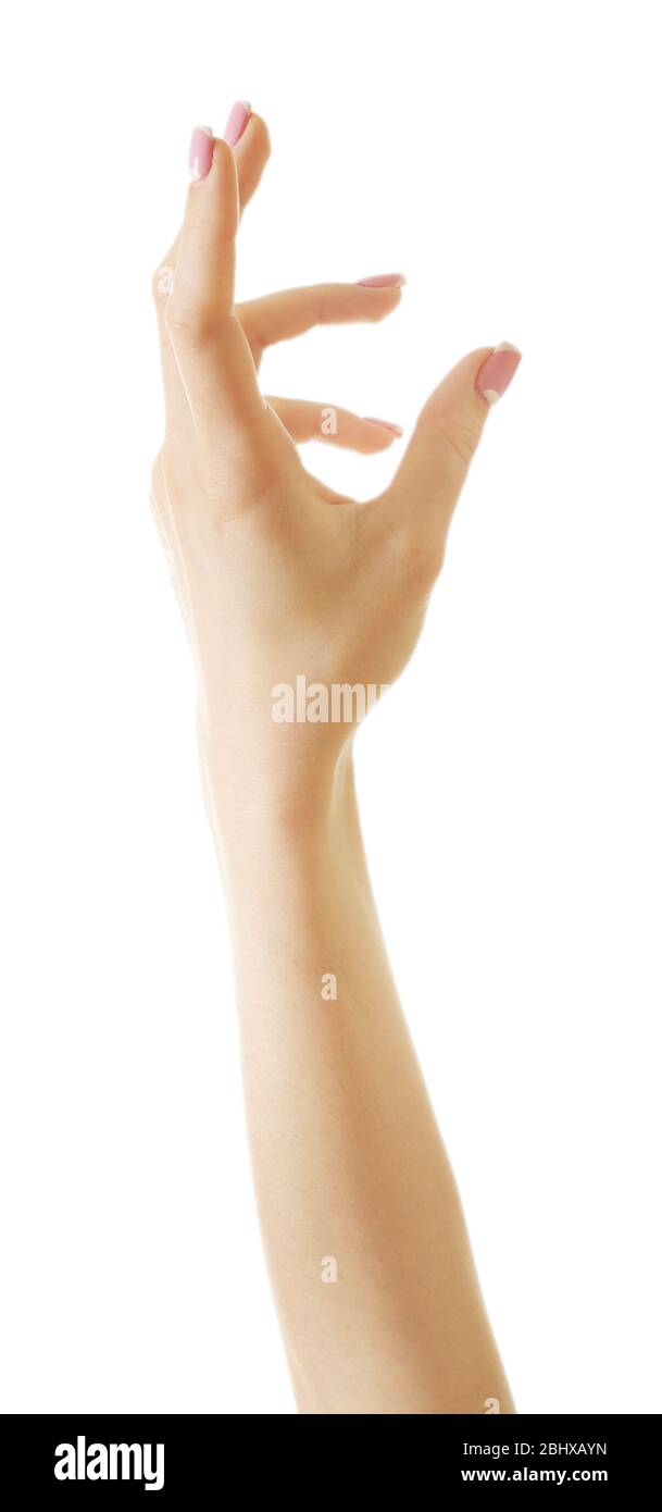 Female hand isolated on white Stock Photo - Alamy