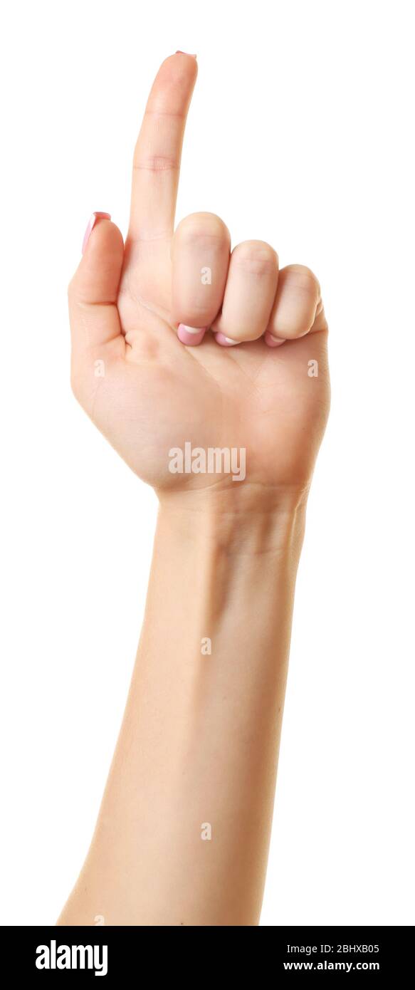 Female hand isolated on white Stock Photo - Alamy