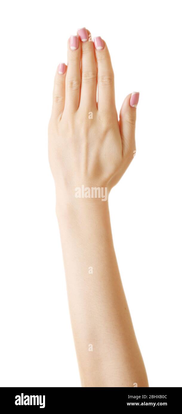 Female hand isolated on white Stock Photo - Alamy