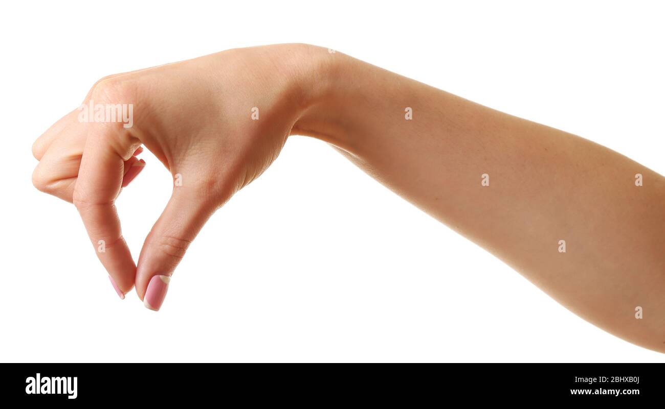 Female hand isolated on white Stock Photo - Alamy
