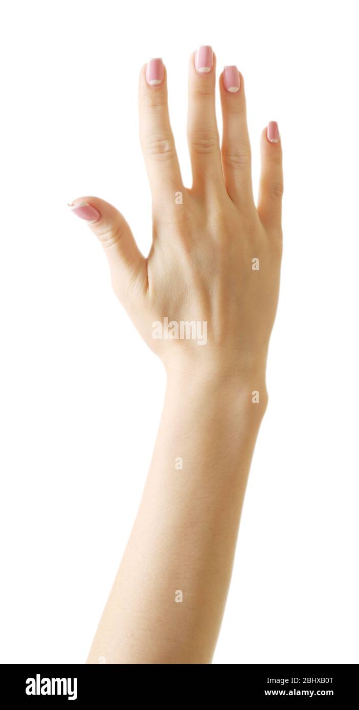 Female hand isolated on white Stock Photo - Alamy