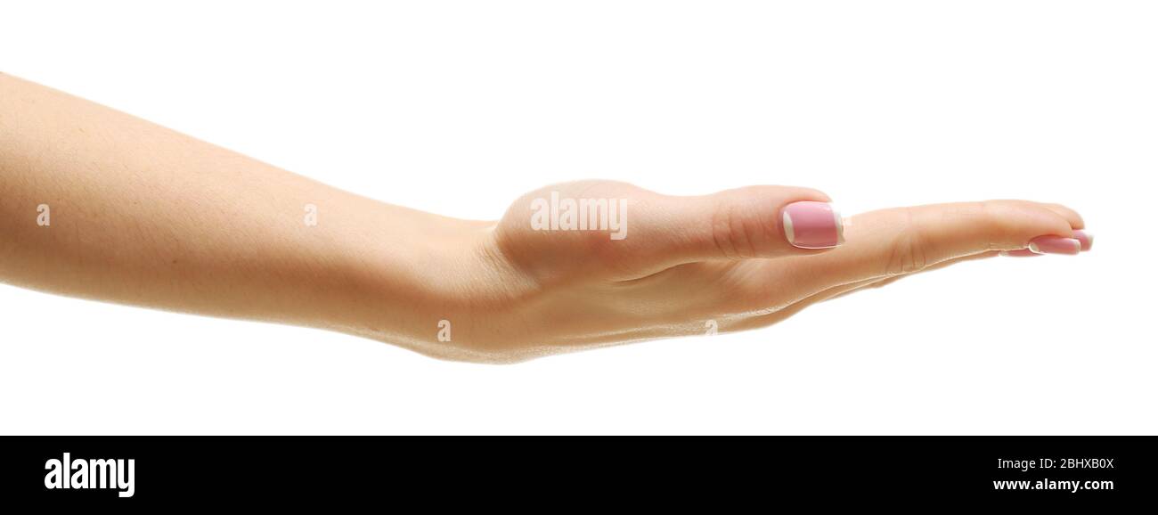 Female hand isolated on white Stock Photo - Alamy