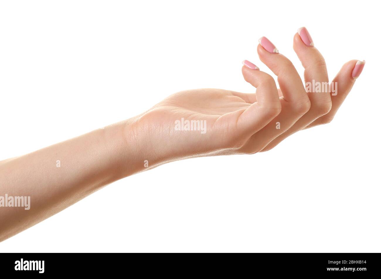 Female hand manicure on nails Cut Out Stock Images & Pictures - Alamy