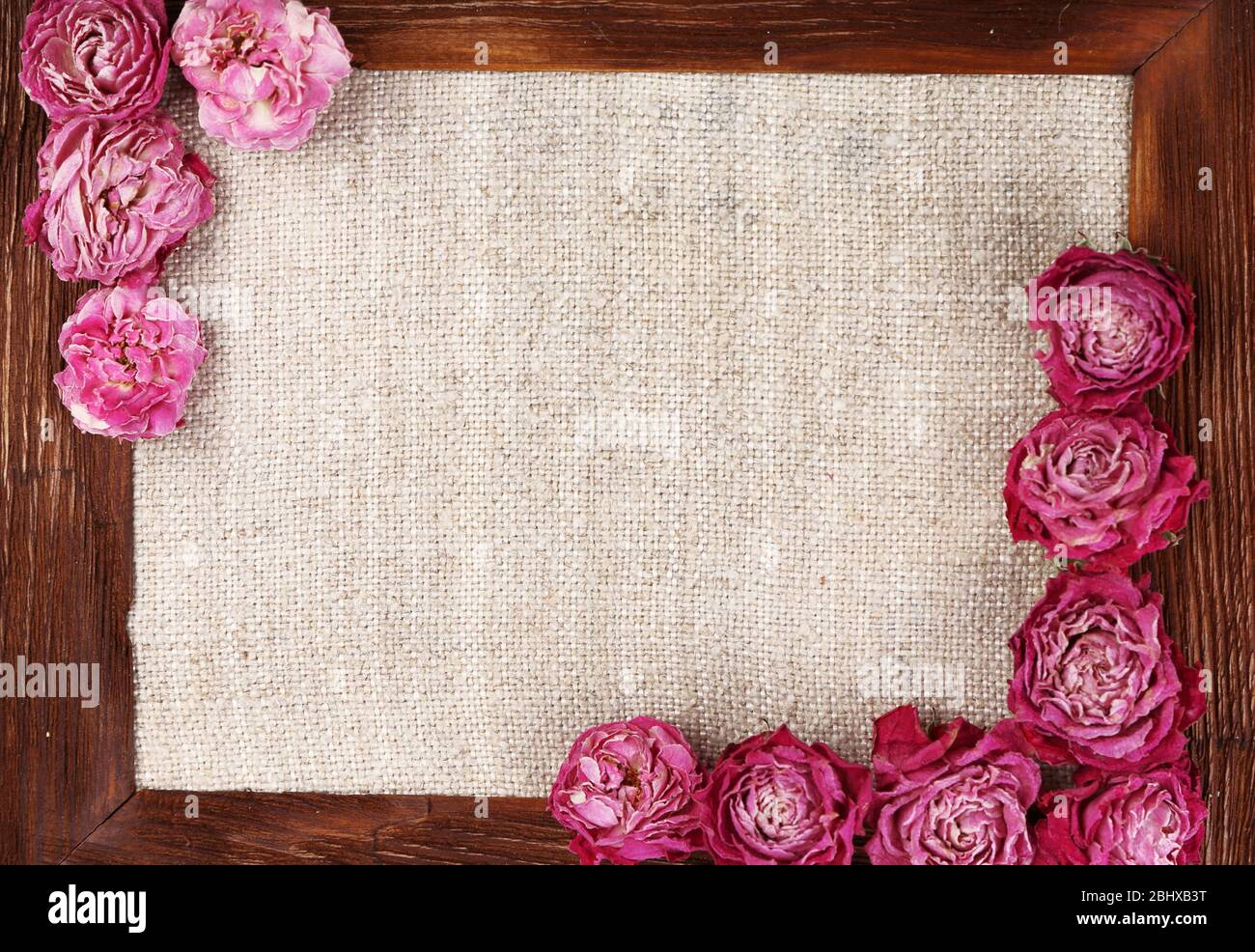 Frame of beautiful dry flowers with frame close up Stock Photo - Alamy