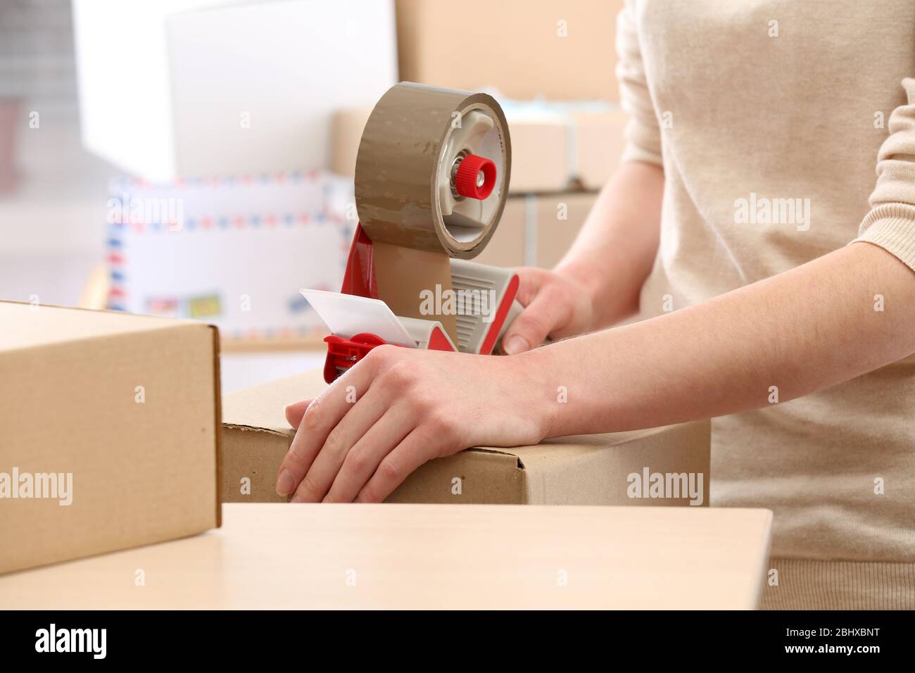 Delivering post packs hi-res stock photography and images - Alamy