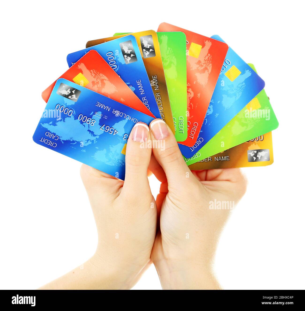 Hand debit cards Cut Out Stock Images & Pictures - Alamy