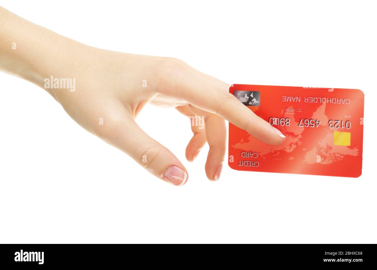 Hand holding credit card, isolated on white Stock Photo - Alamy