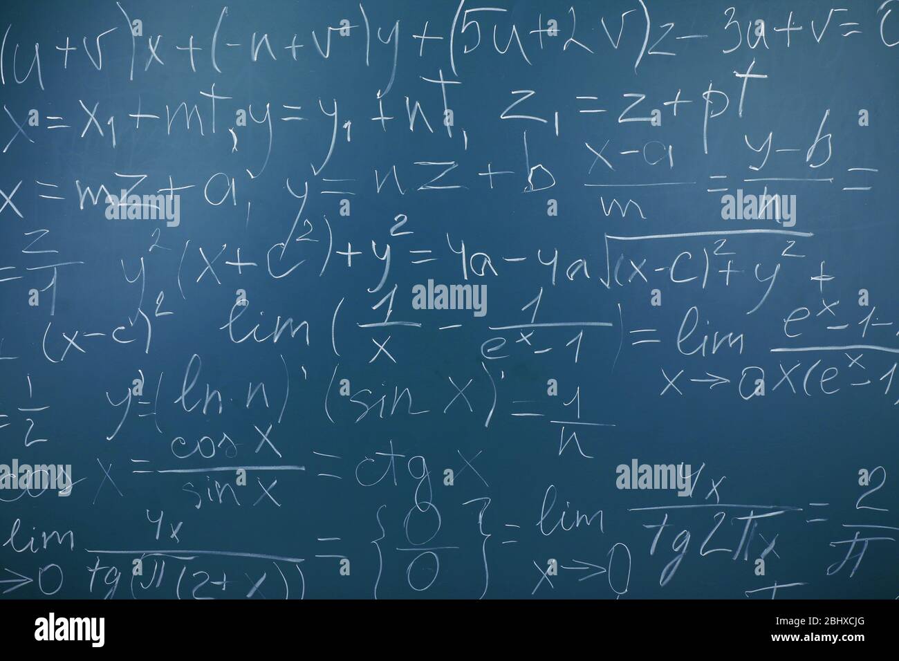 Maths formulas on chalkboard background Stock Photo - Alamy