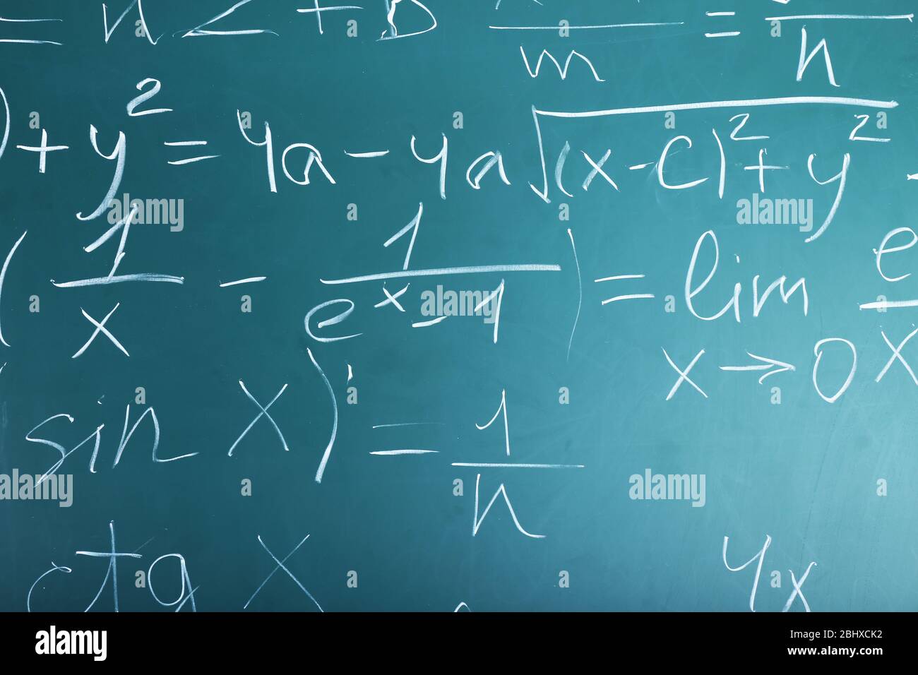 Maths formulas on chalkboard background Stock Photo - Alamy
