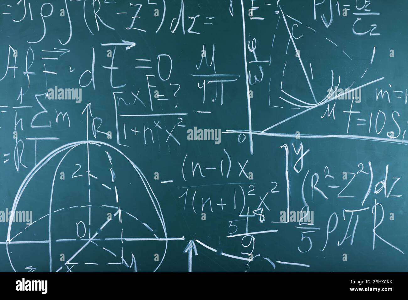 Maths formulas on chalkboard background Stock Photo - Alamy
