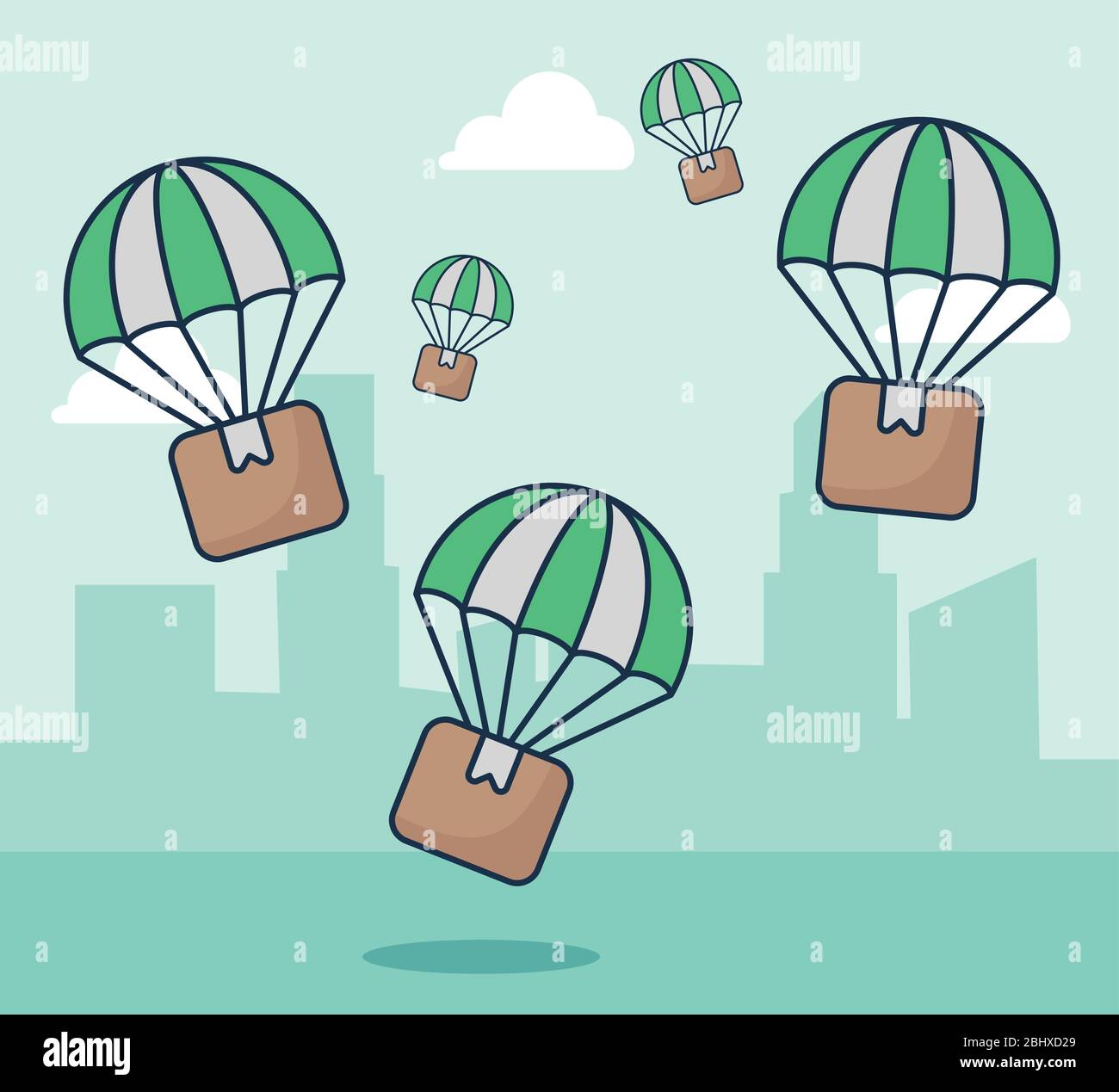 airmail shipping delivery on sky background vector illustration design ...