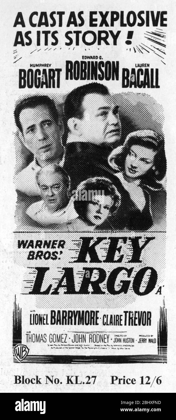 HUMPHREY BOGART EDWARD G. ROBINSON LAUREN BACALL LIONEL BARRYMORE and ...
