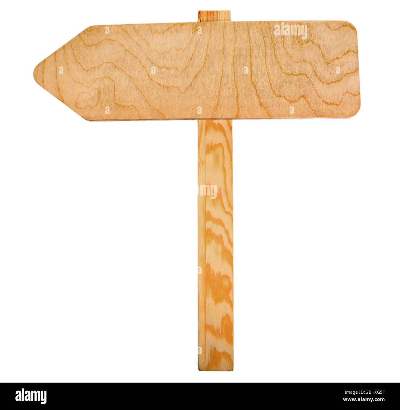 Wooden sign arrow isolated on white Stock Photo - Alamy
