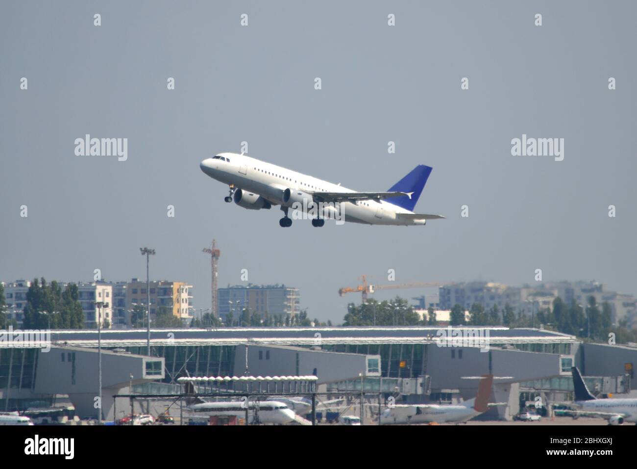 Passenger jet plane - taking off Stock Photo - Alamy