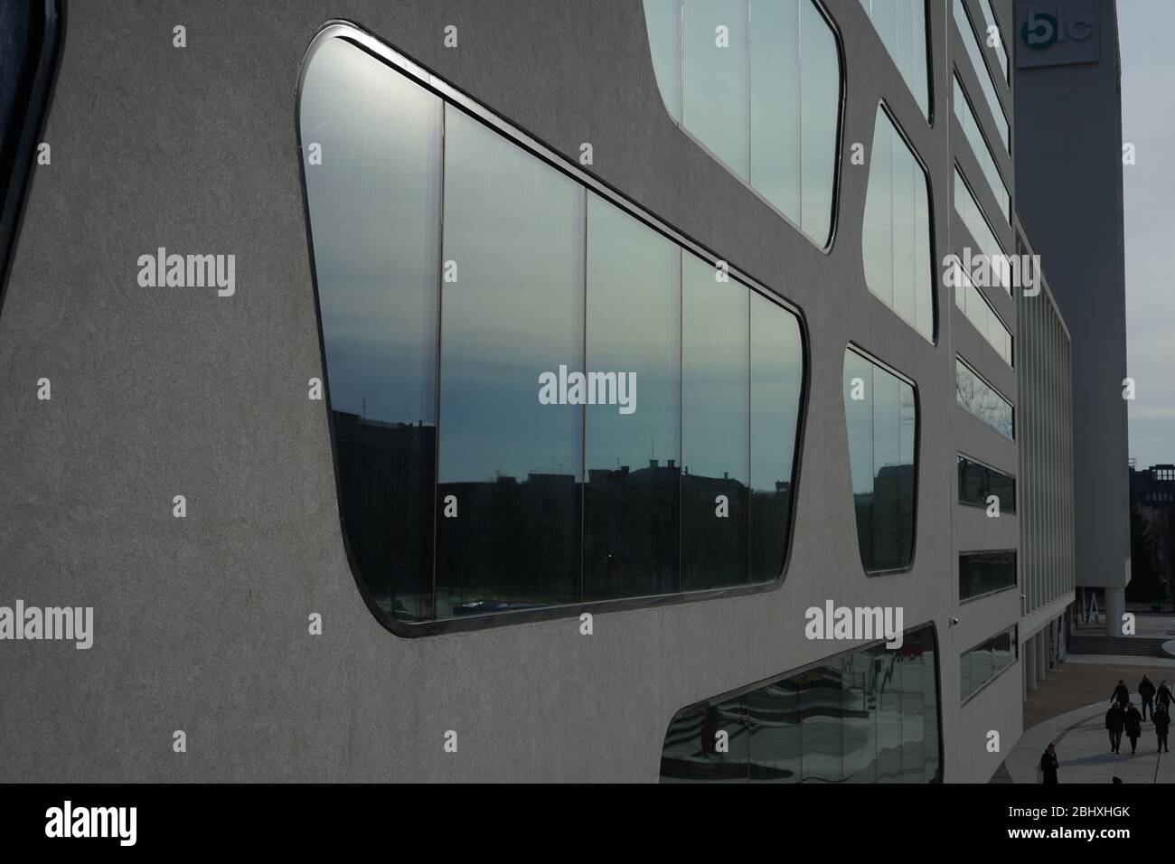 Modern building with interesting window shape in the city Stock Photo ...