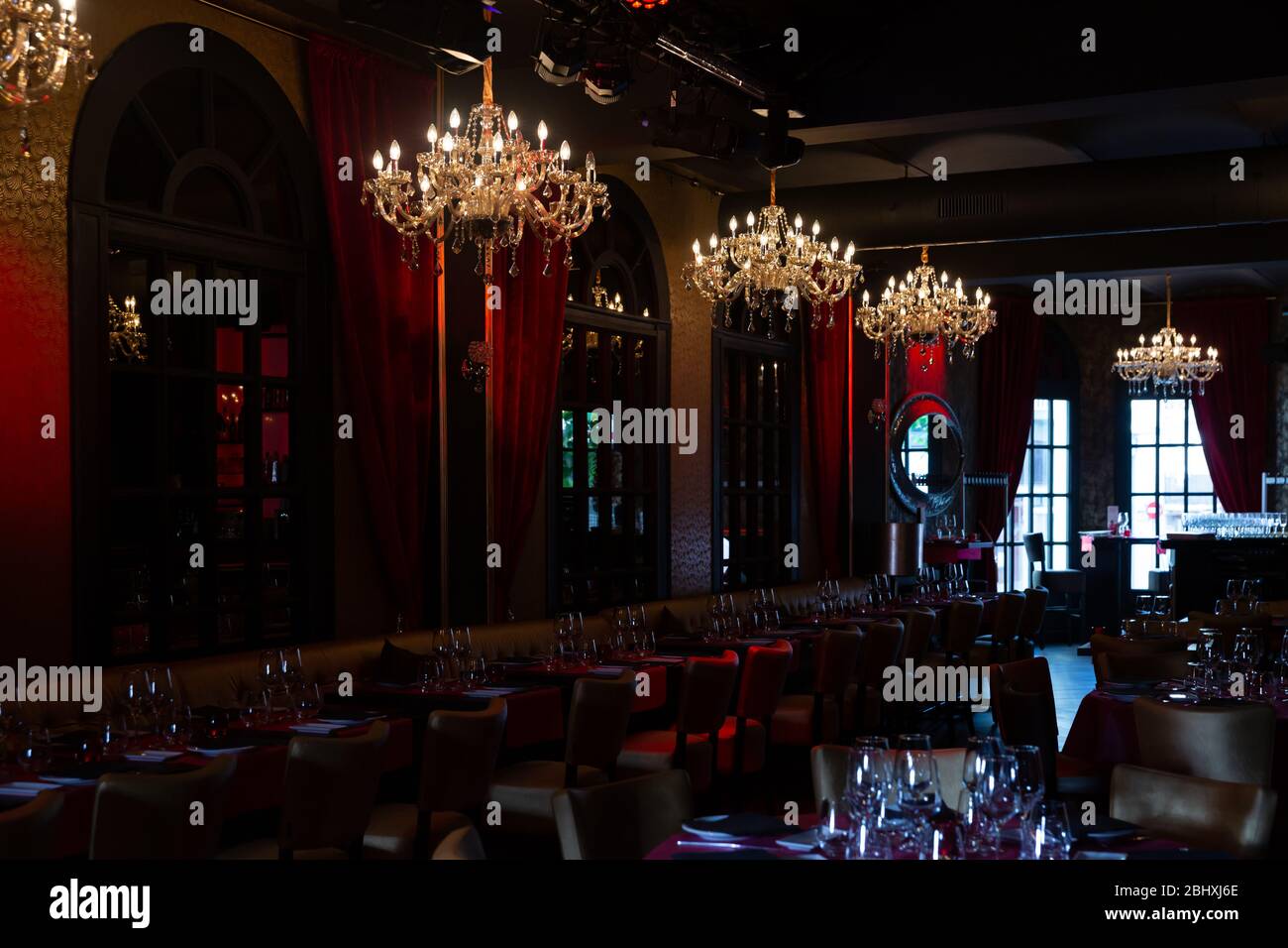 Interior of luxury restaurant in classical style Stock Photo - Alamy