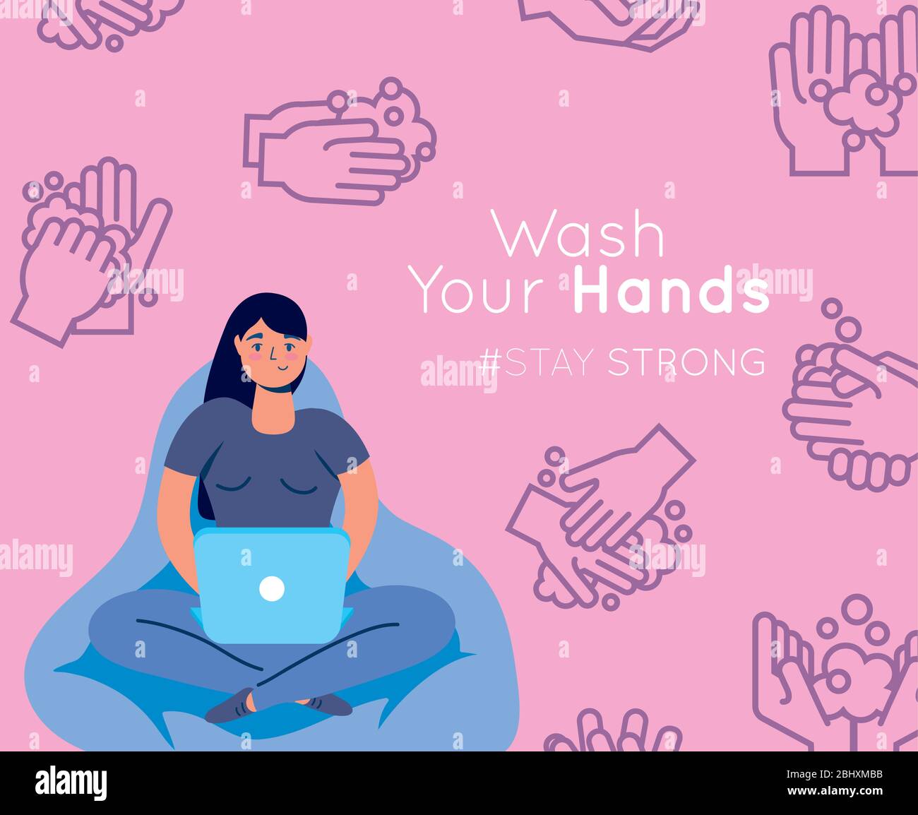 wash hands message for covid19 Stock Vector Image & Art - Alamy