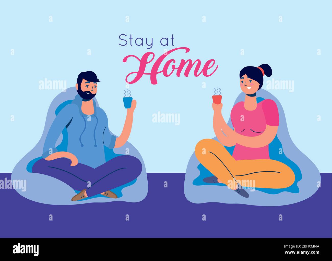 stay at home message for covid19 Stock Vector Image & Art - Alamy