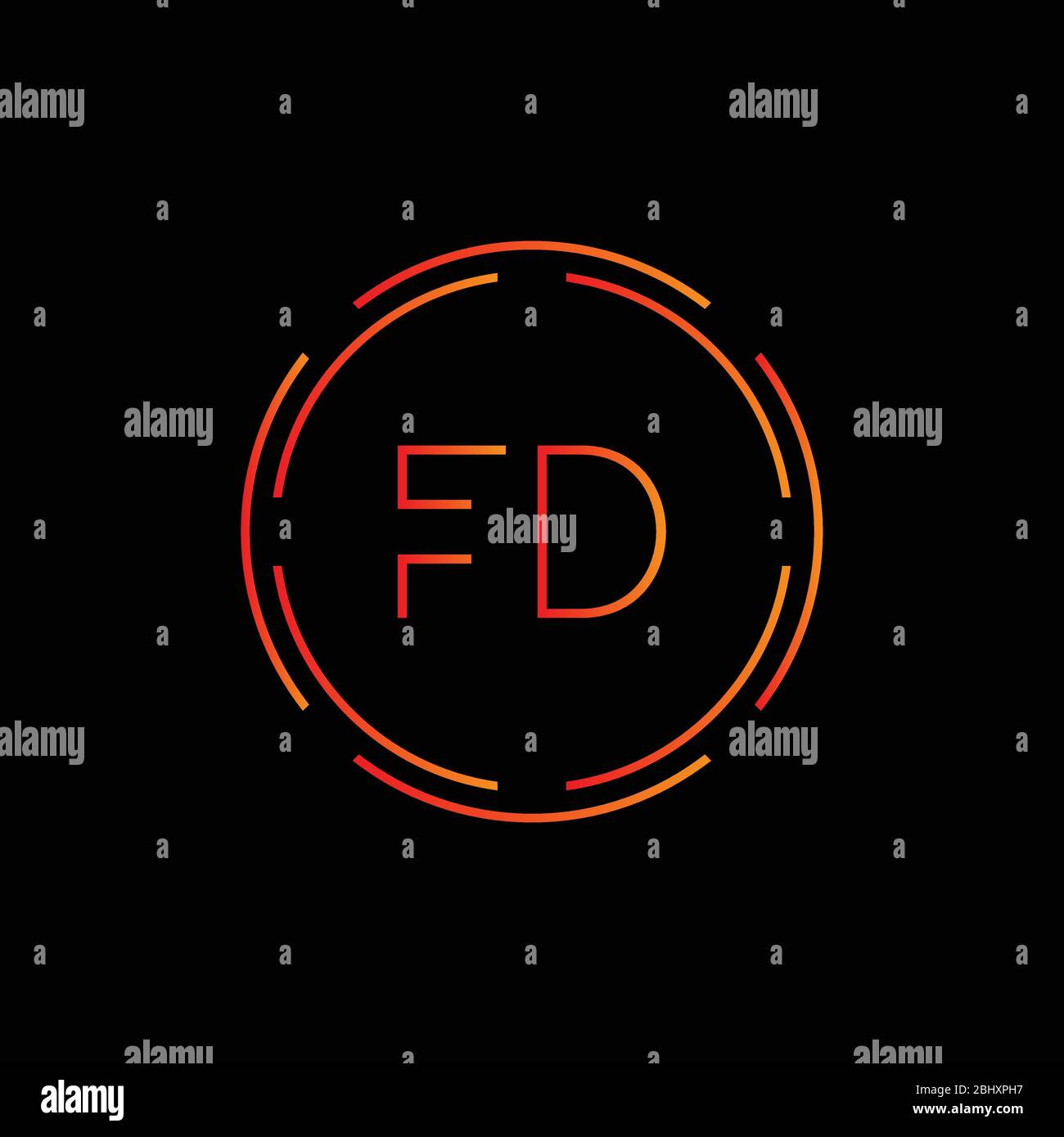 Initial Letter FD Logo Design Vector Template. Creative Linked ...