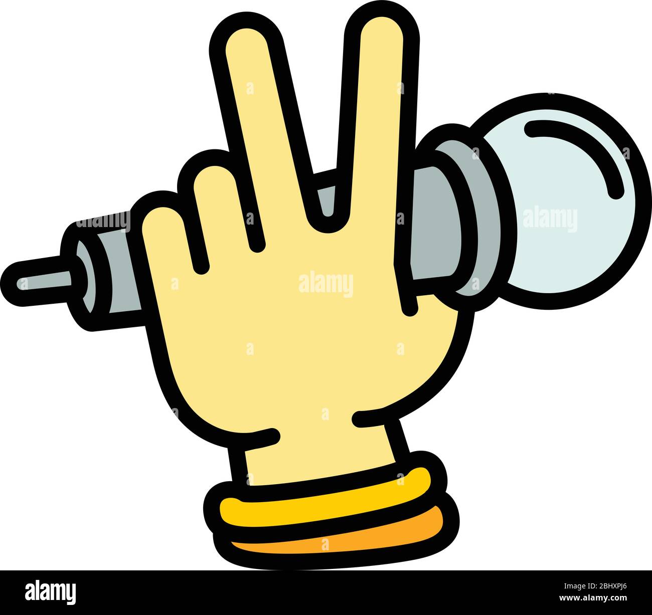Hiphop singer microphone icon. Outline hiphop singer microphone vector ...