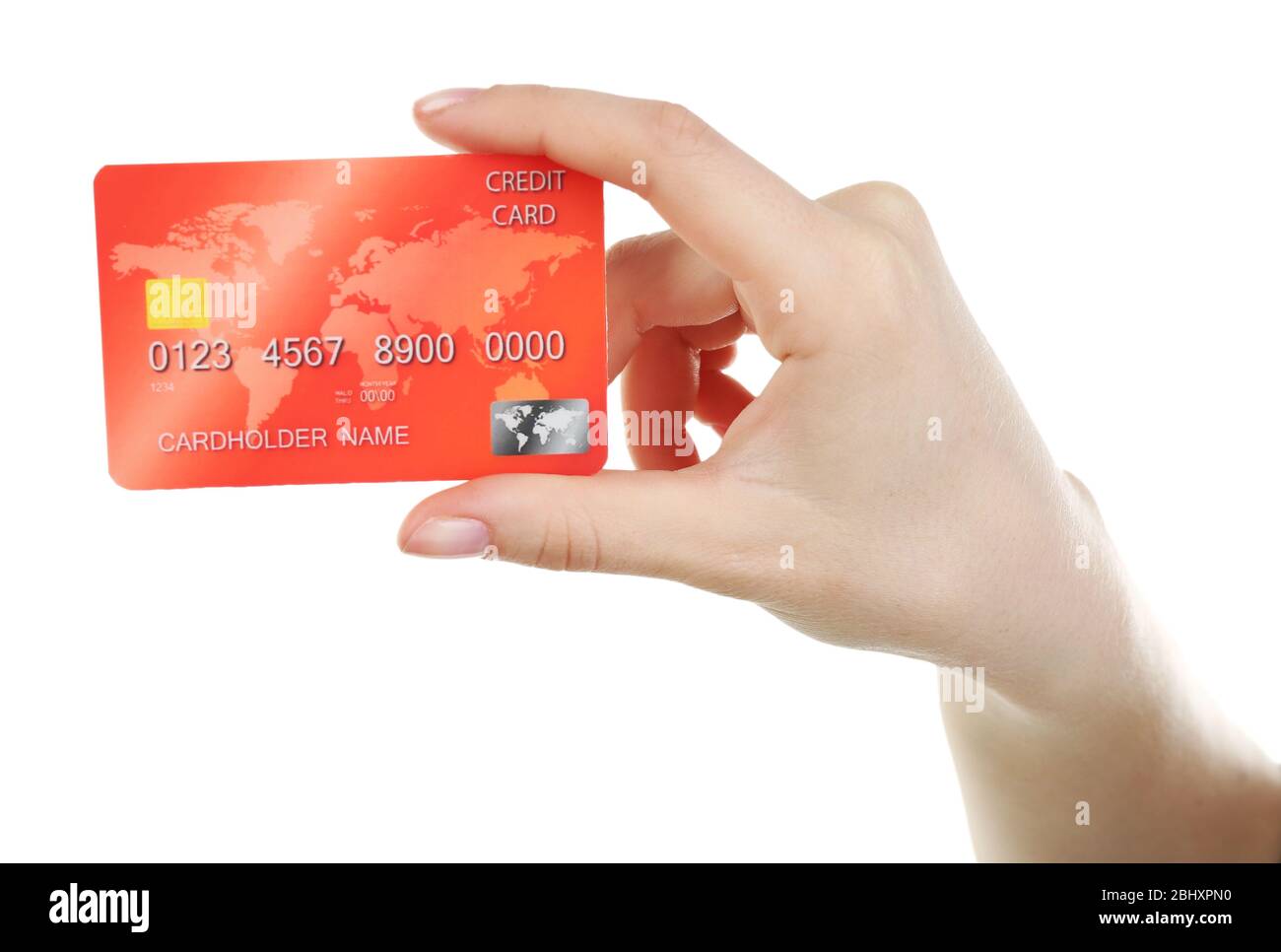 Hand holding credit card, isolated on white Stock Photo - Alamy