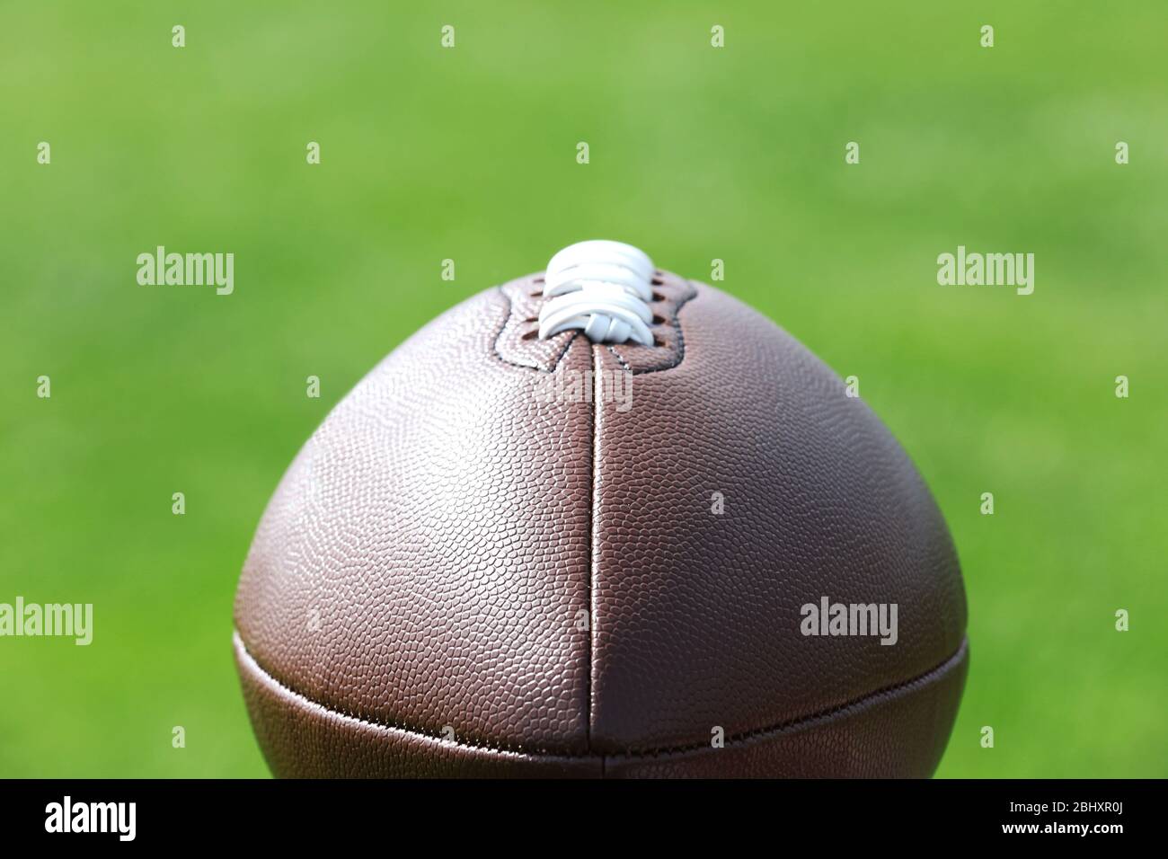 Rugby ball on close up Stock Photo - Alamy