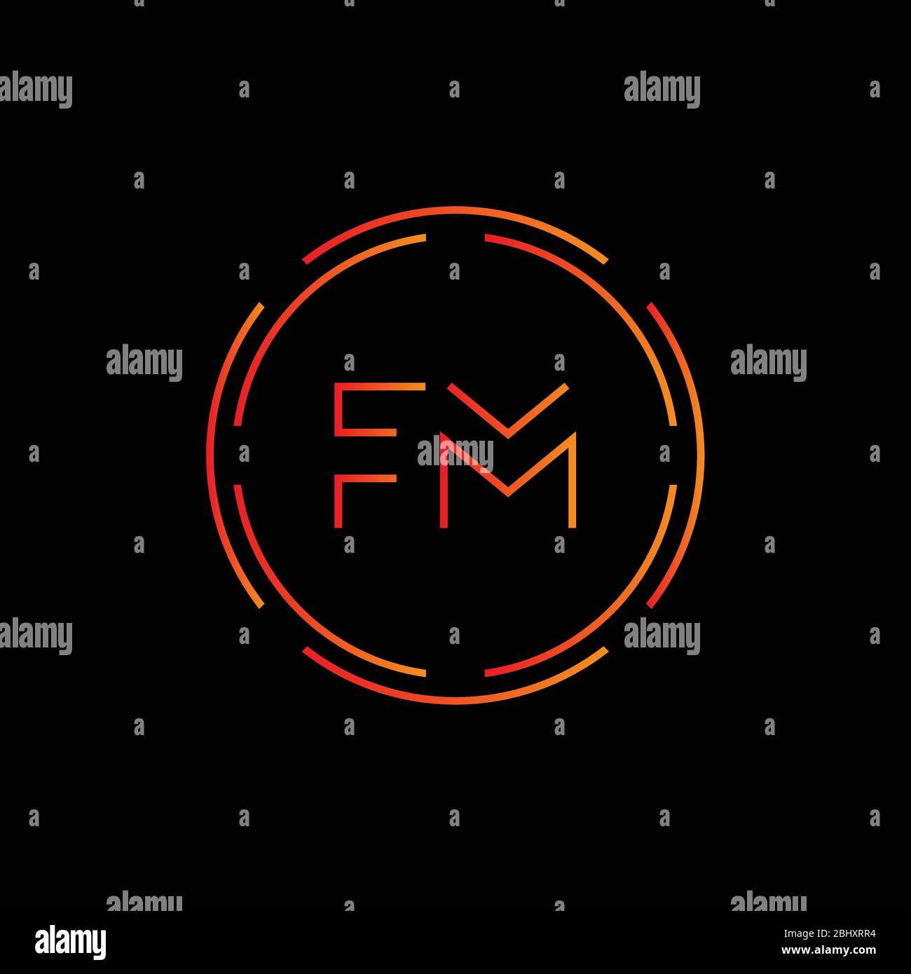 Initial Letter FM Logo Design Vector Template. Creative Linked ...