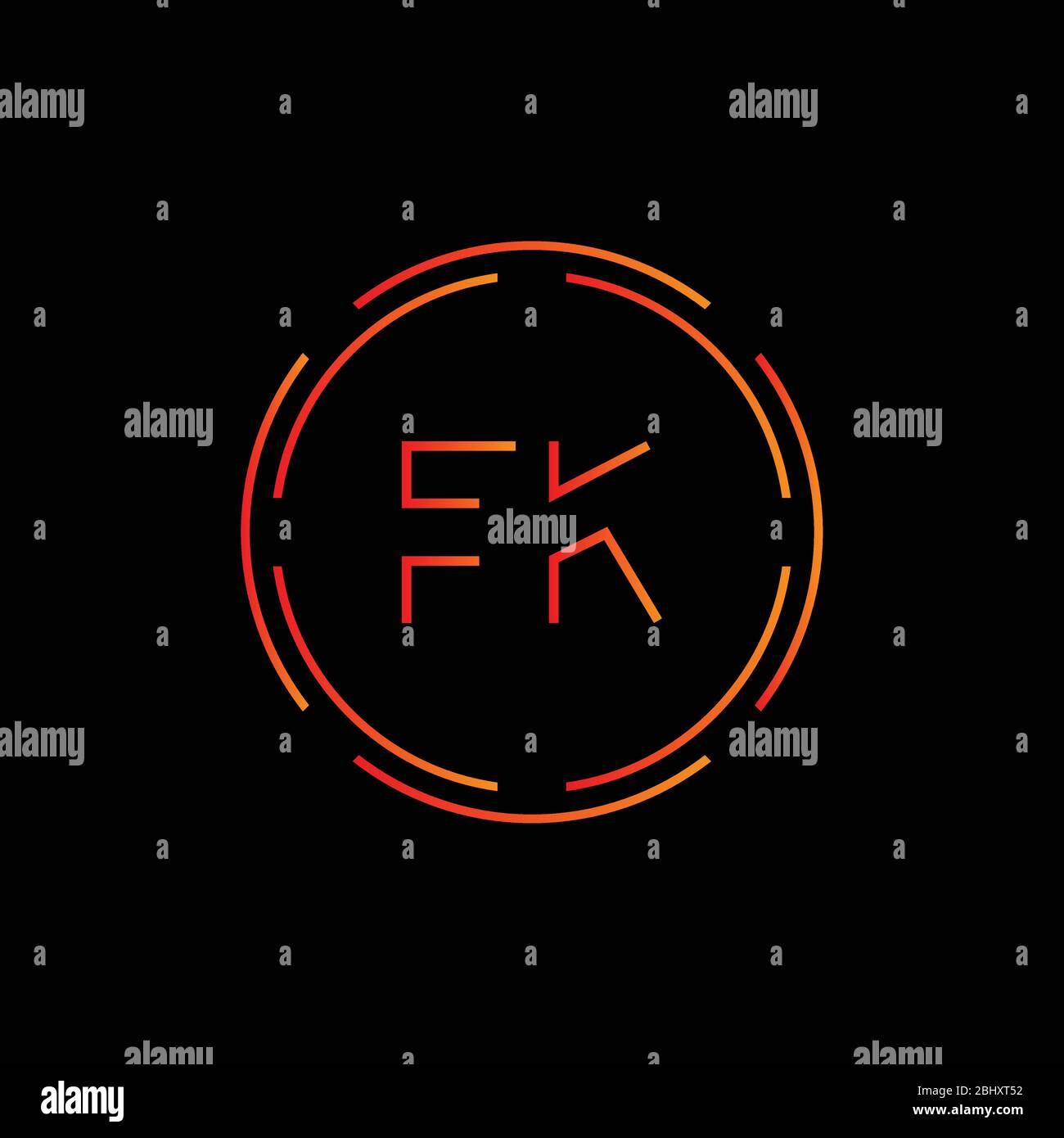 Initial Letter FK Logo Design Vector Template. Creative Linked ... Initial Letter FK Logo Design Vector Template. Creative Linked ...