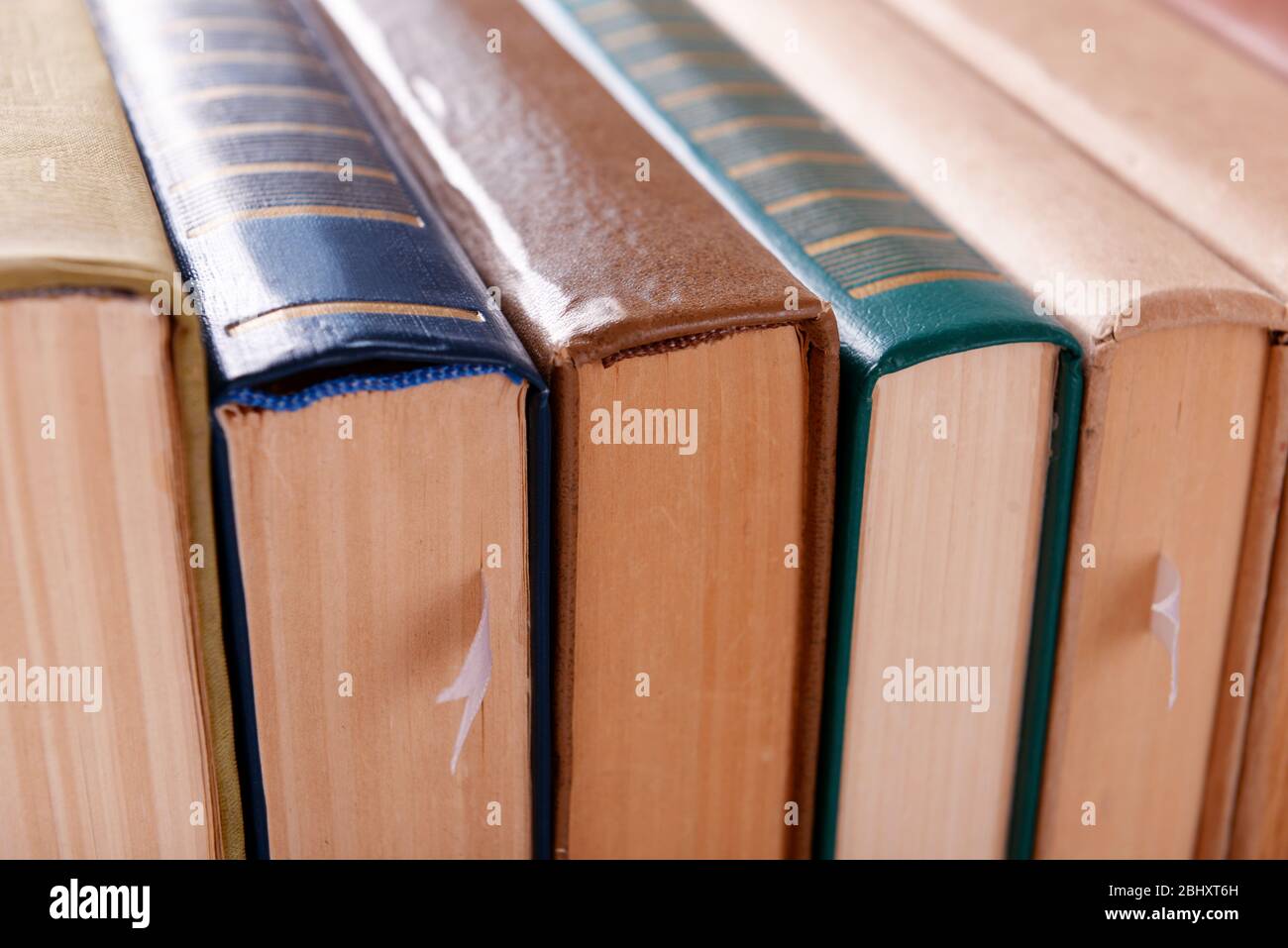 Stack of books close up Stock Photo - Alamy