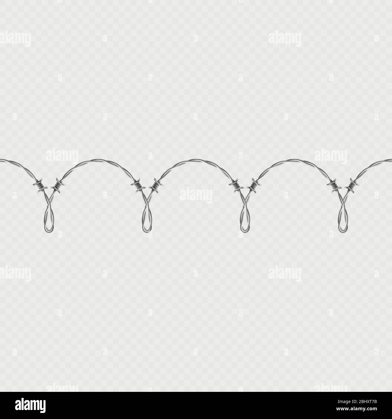 Metal barbed wire horizontal seamless border template and elements ...