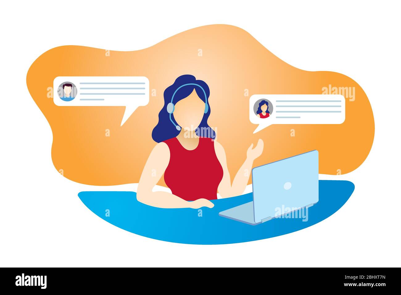 Customer care service girl Stock Vector Images - Alamy