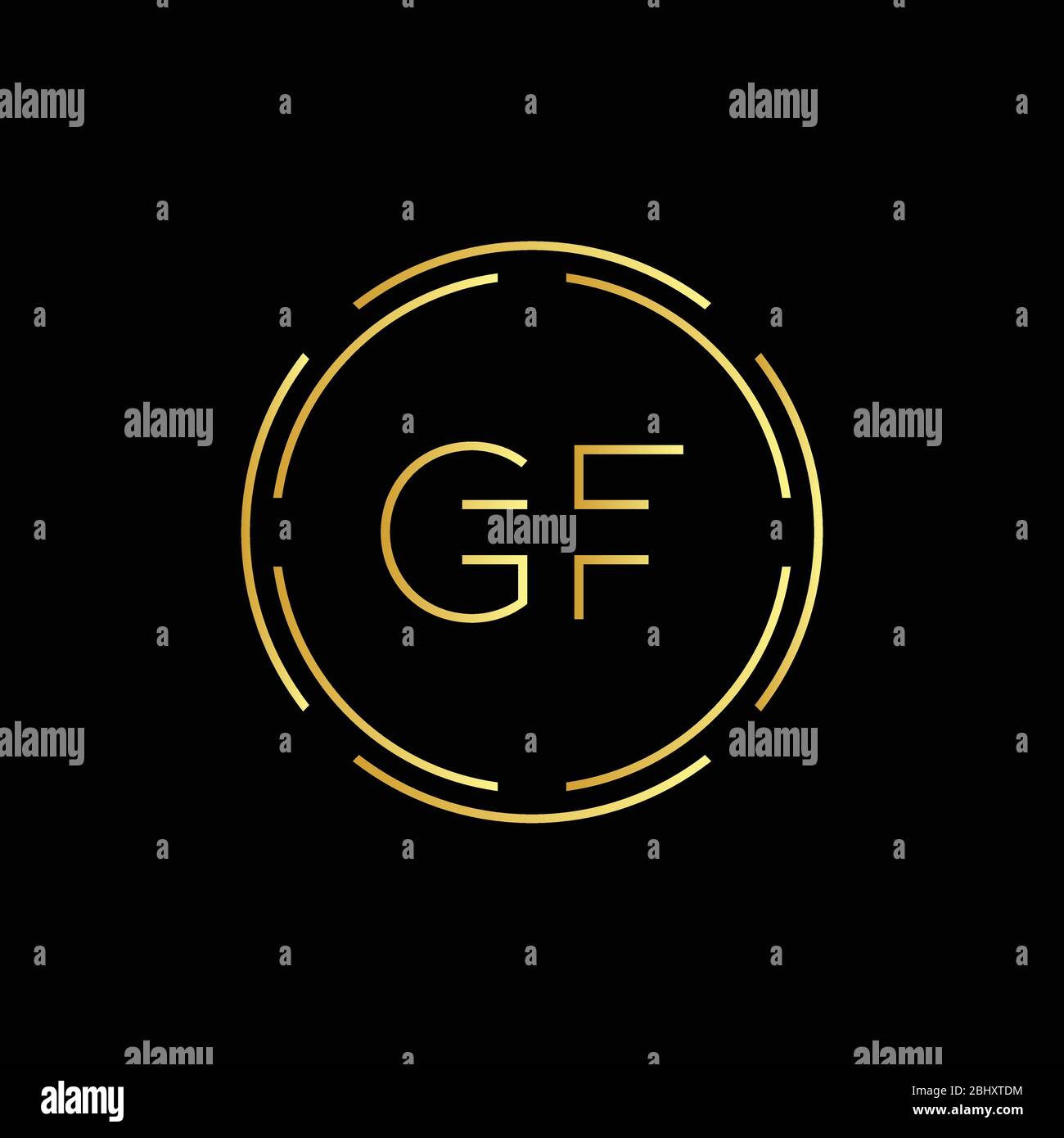 Initial Letter GF Creative Logo Design vector Template. Digital Luxury ...