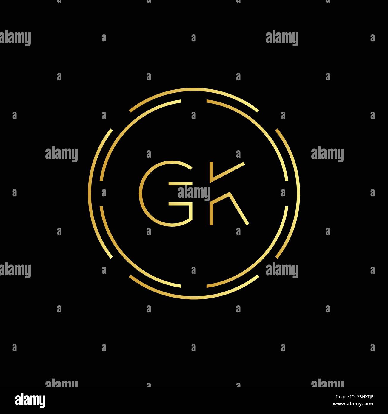 Initial Letter GK Creative Logo Design vector Template. Digital Luxury ...