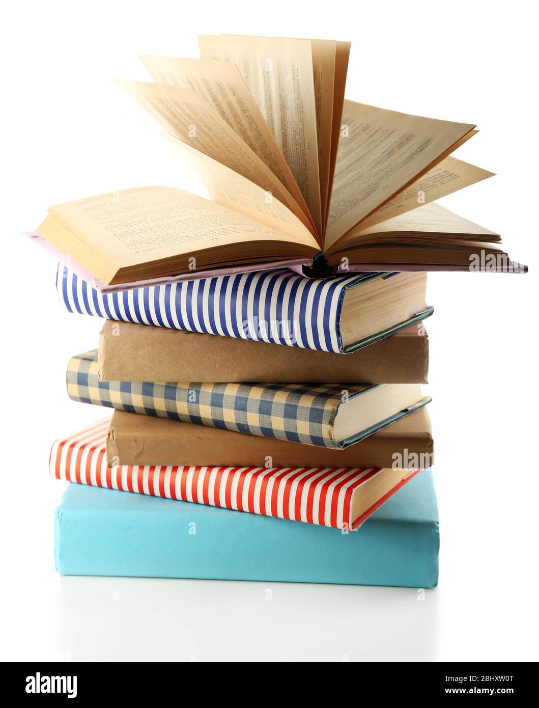 Stack of books isolated on white Stock Photo - Alamy