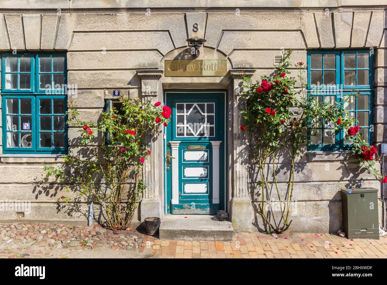 Door of an old house in the historic center of Tonder, Denmark Stock ...