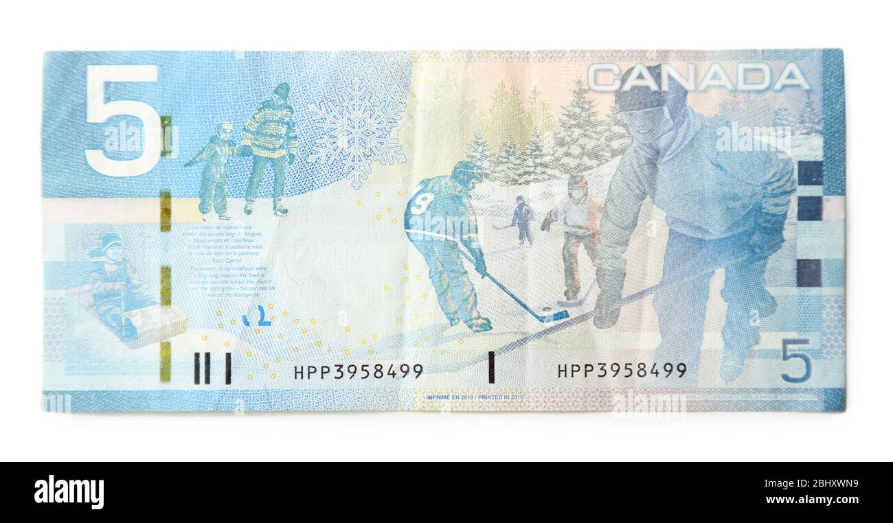 Five canadian dollar bill hi-res stock photography and images - Alamy