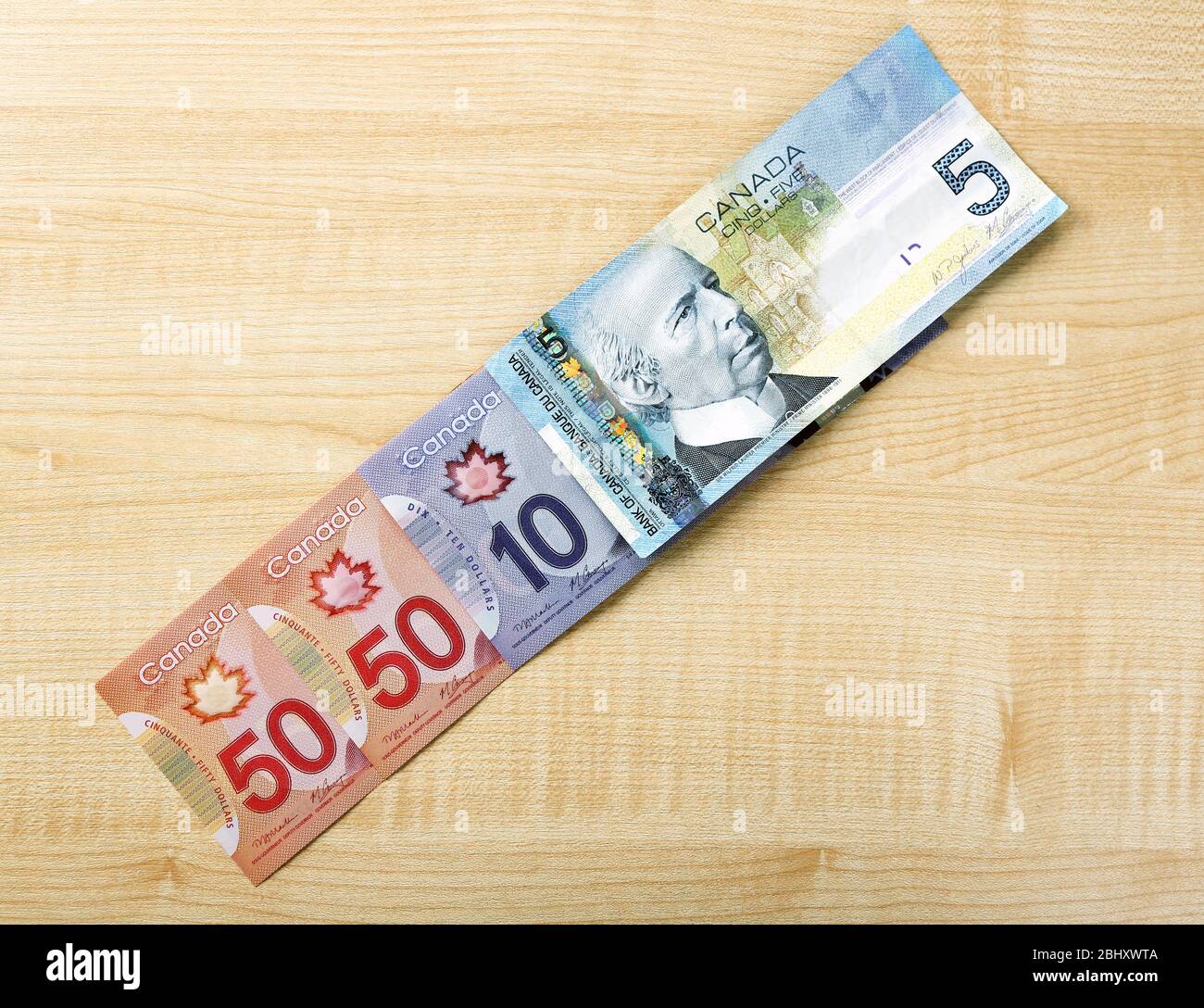 Canadian Money On Table